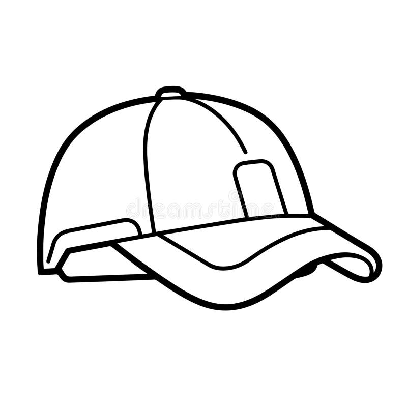 Simplistic Vector Outline of a Baseball Caps Icon for Versatile Usage ...