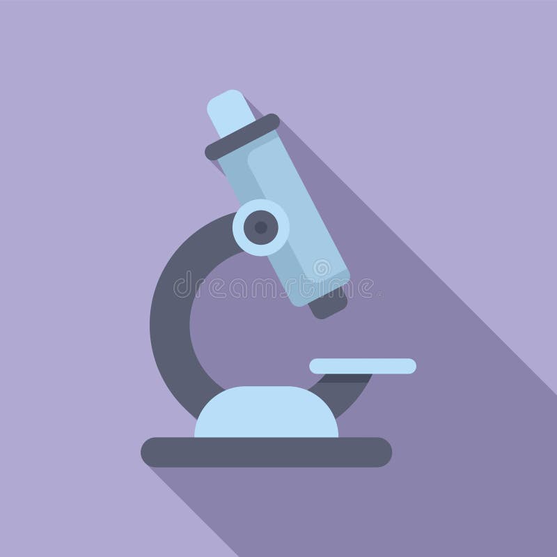 Simplistic Violet Hued Illustration of a Microscope in Flat Design ...