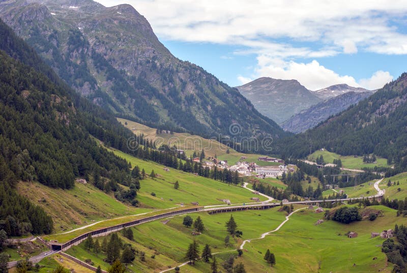 Simplon pass stock photo. Image of village, peak, pass - 44293946