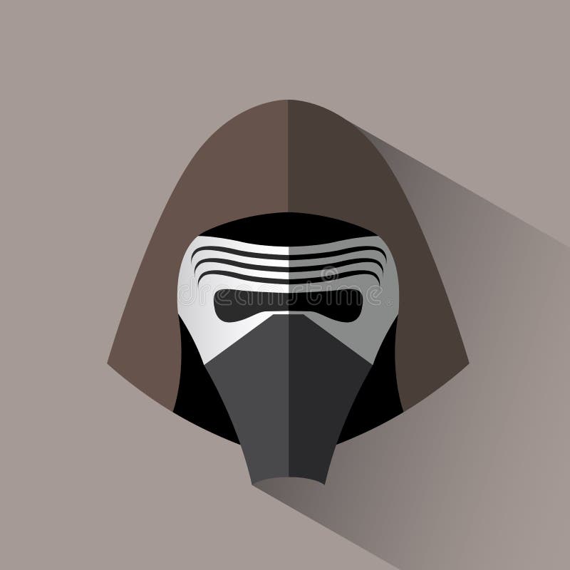 Simply Cartoon Head of Man in Mask Stock Vector - Illustration of icon ...