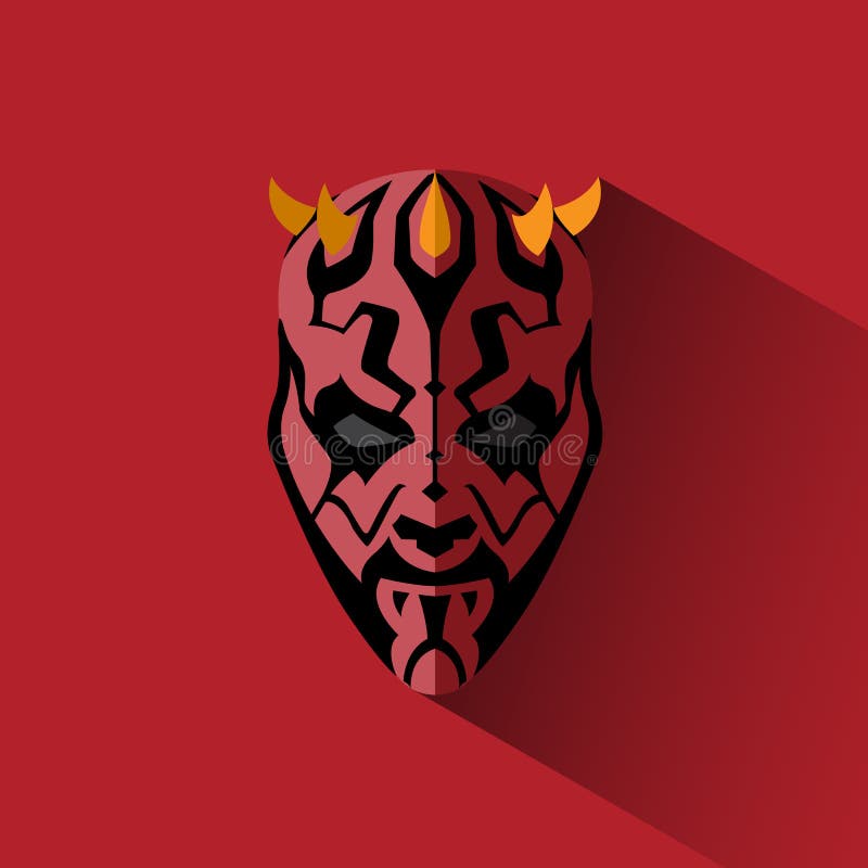 Simply Cartoon Head of Man in Red Mask Stock Illustration ...