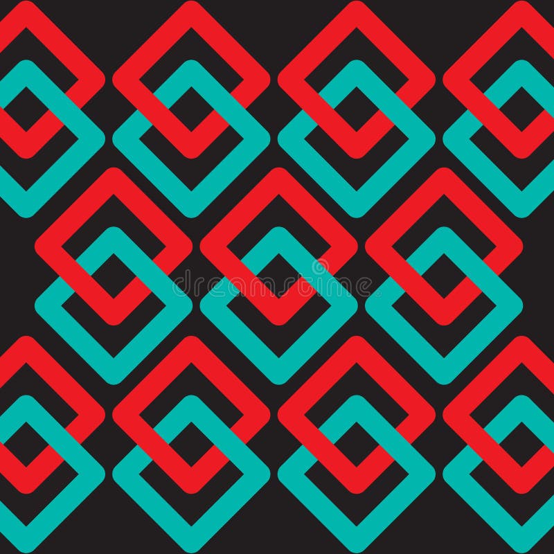 Simply Colorful Pattern Red and Green Square on Black Background Vector ...