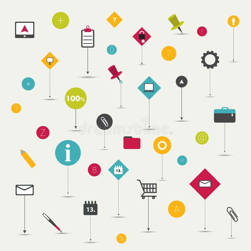 Simply Minimalistic Flat Modern Icon Set. Stock Vector - Illustration ...