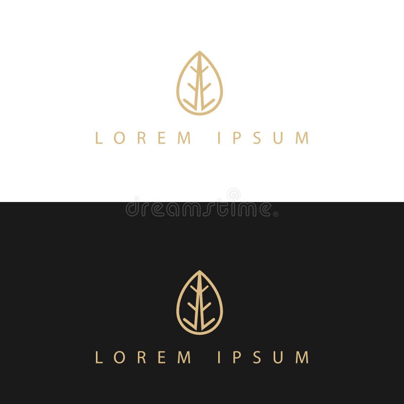Simply Stylish Modern Gold Leaf Logo Vector Elements Stock Vector ...