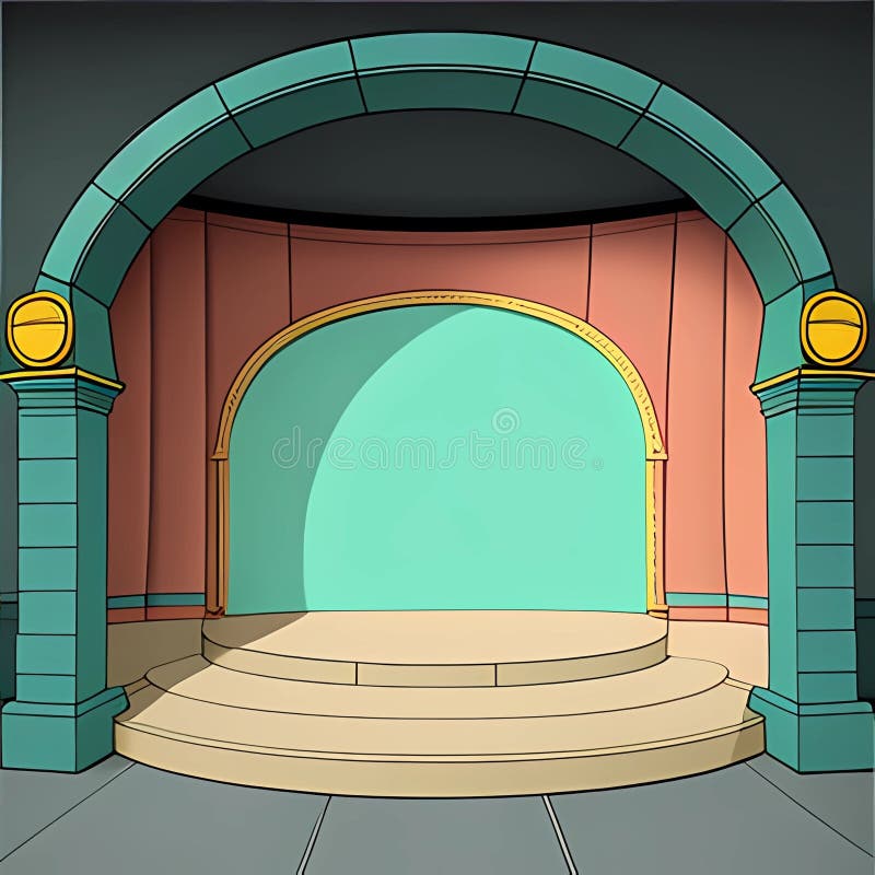 Simpsons-style Empty Stage Background, Made with Generative AI Stock ...