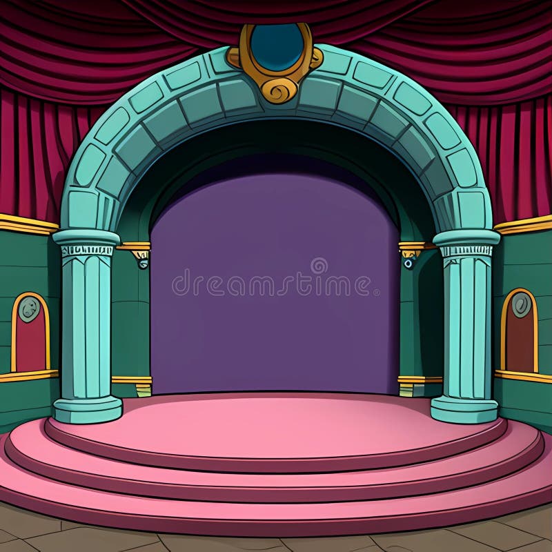 Simpsons-style Empty Stage Background, Made with Generative AI Stock ...