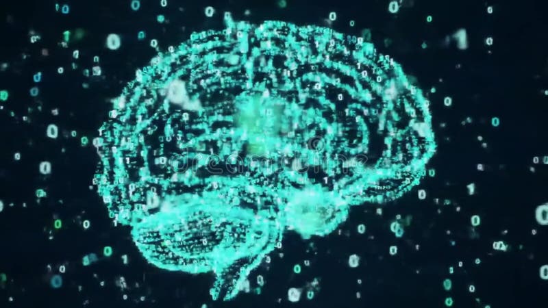 Simulated Brain Activity with Neural Connections and Flowing Data Stock ...