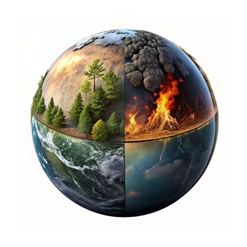 A Simulated Globe that Separates Nature S Differences Stock ...