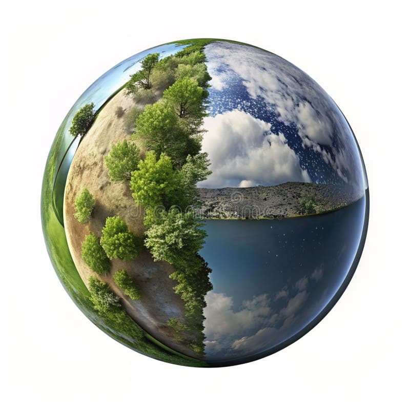 A Simulated Globe that Separates Nature S Differences Stock ...