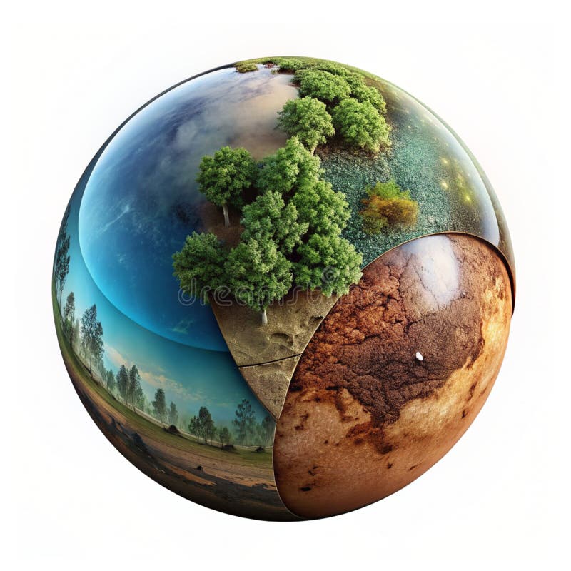 A Simulated Globe that Separates Nature S Differences Stock ...