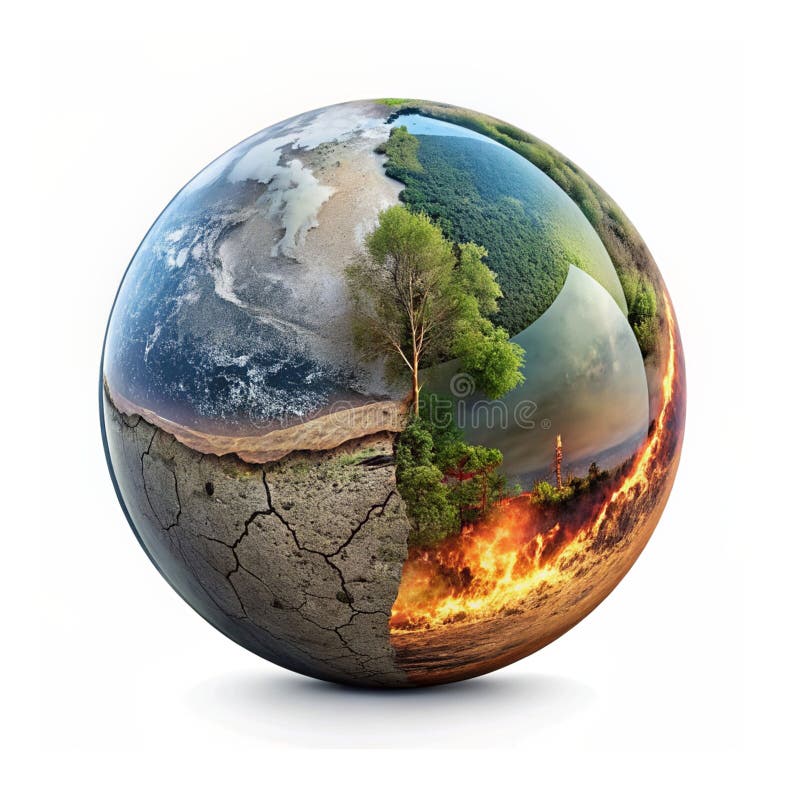 A Simulated Globe that Separates Nature S Differences Stock ...