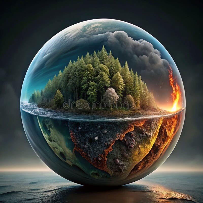 A Simulated Globe that Separates Nature S Differences Stock ...