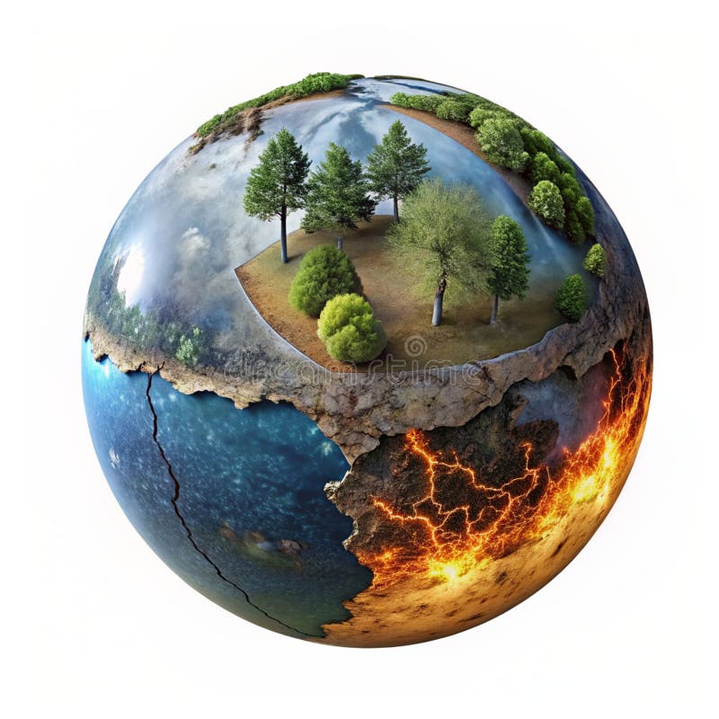 A Simulated Globe that Separates Nature S Differences Stock ...