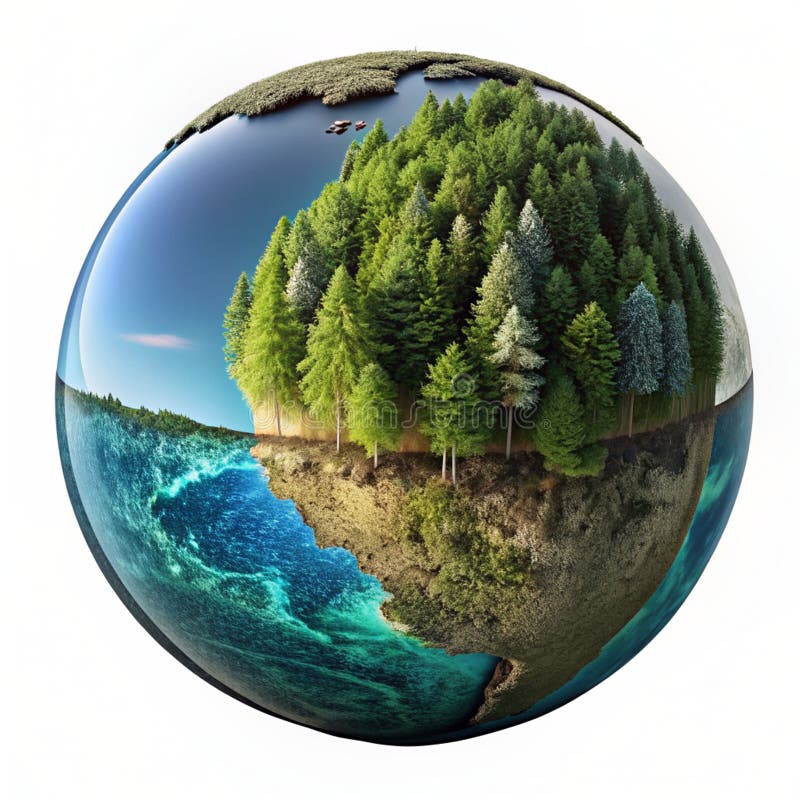 A Simulated Globe that Separates Nature S Differences Stock ...