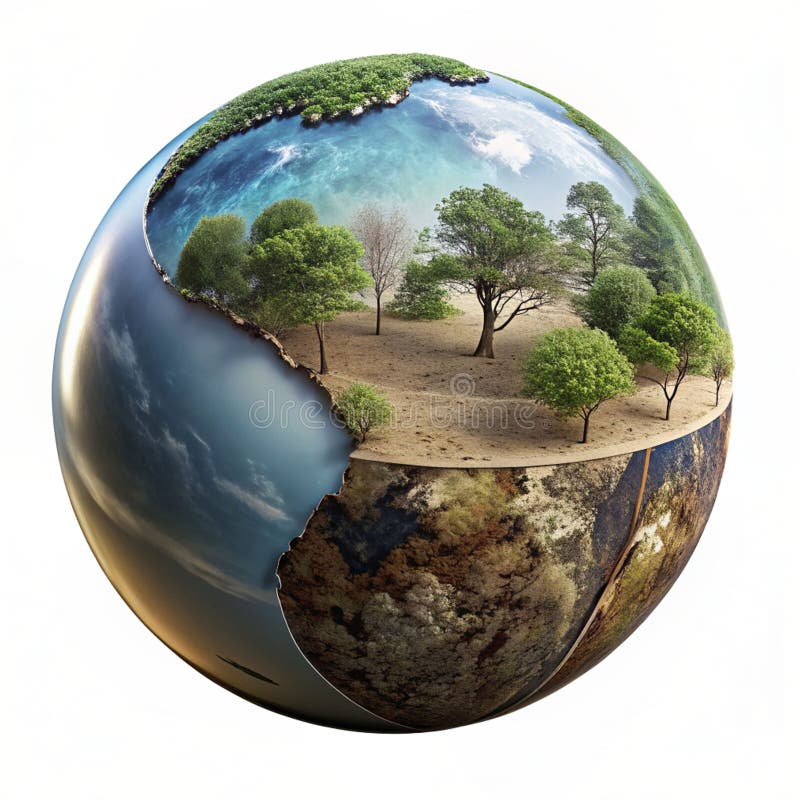 A Simulated Globe that Separates Nature S Differences Stock ...