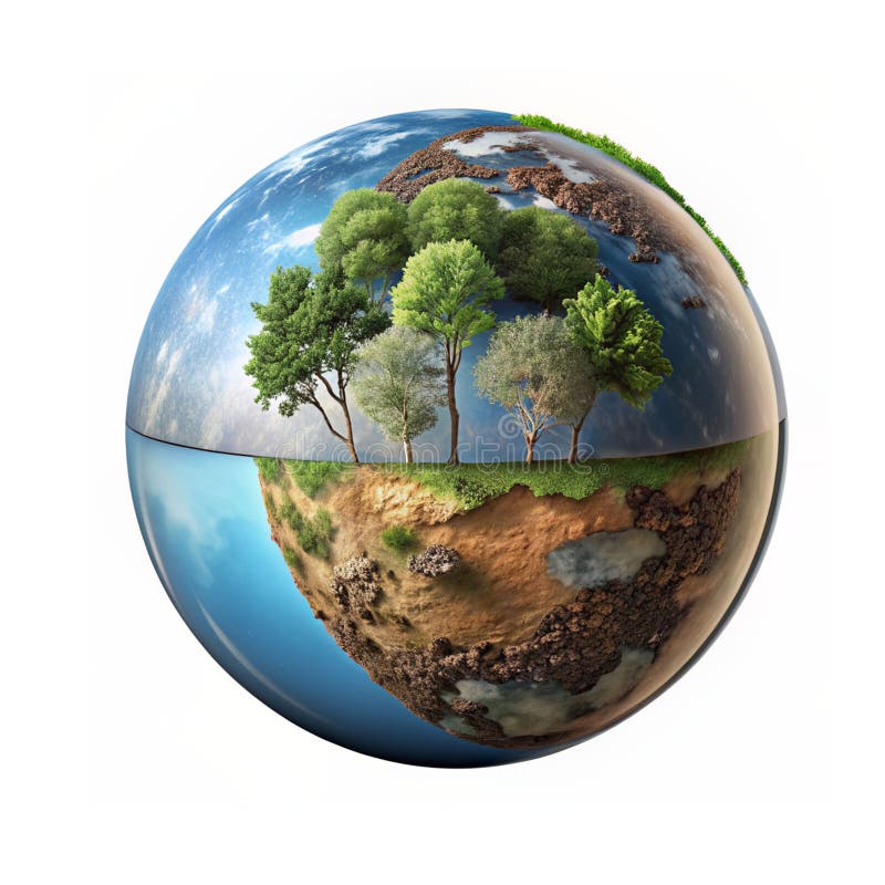 A Simulated Globe that Separates Nature S Differences Stock ...