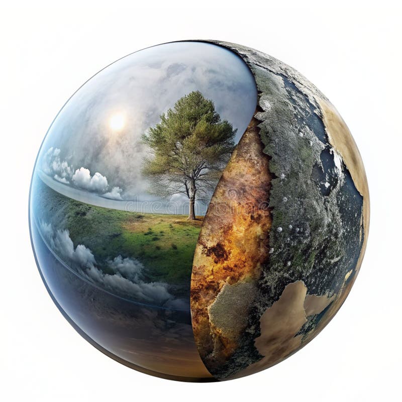 A Simulated Globe that Separates Nature S Differences Stock ...