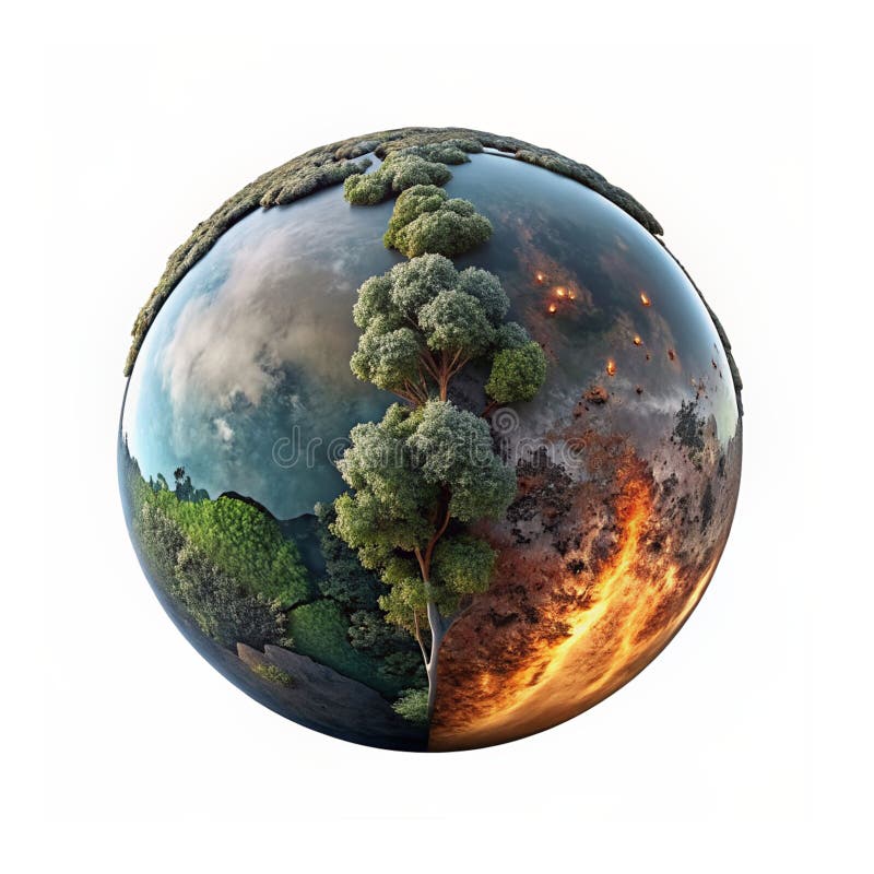 A Simulated Globe that Separates Nature S Differences Stock ...