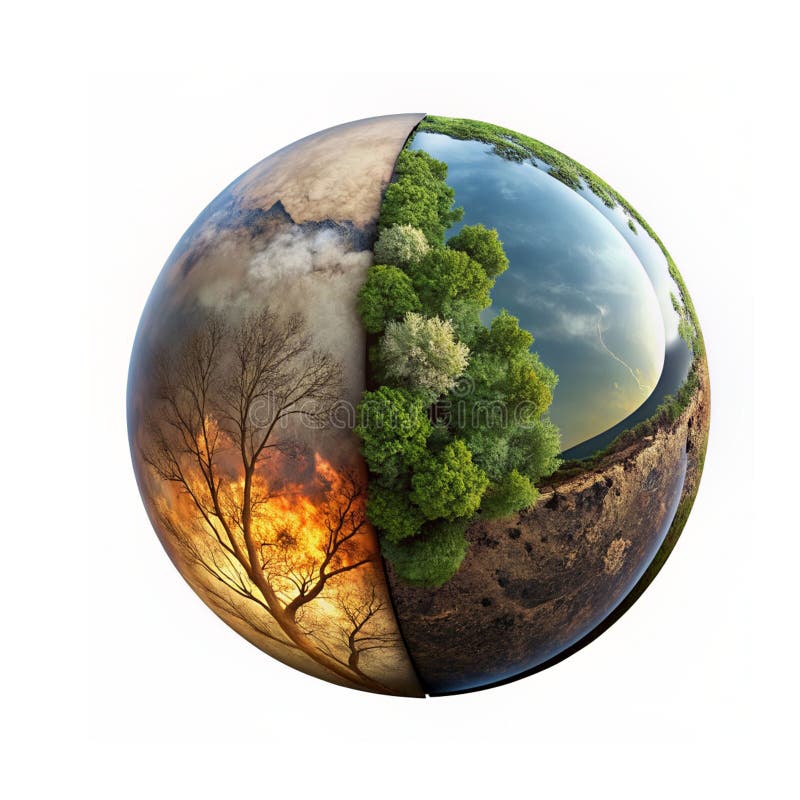 A Simulated Globe that Separates Nature S Differences Stock ...
