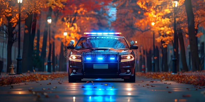 Simulated Police Car Emergency Lights: a Graphic Design Creation ...