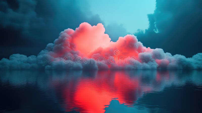 Simulation Cloud Technology Red Stock Illustration - Illustration of ...