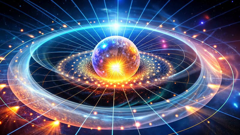 Simulation of a Cosmic Event: Star and Planetary Orbits Stock Video ...