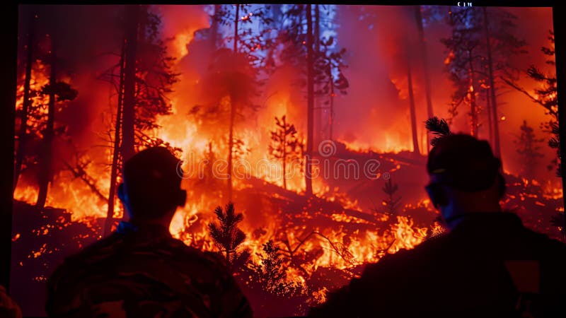 A Simulation of a Forest Fire on a VR Screen As EMS Personnel Practice ...