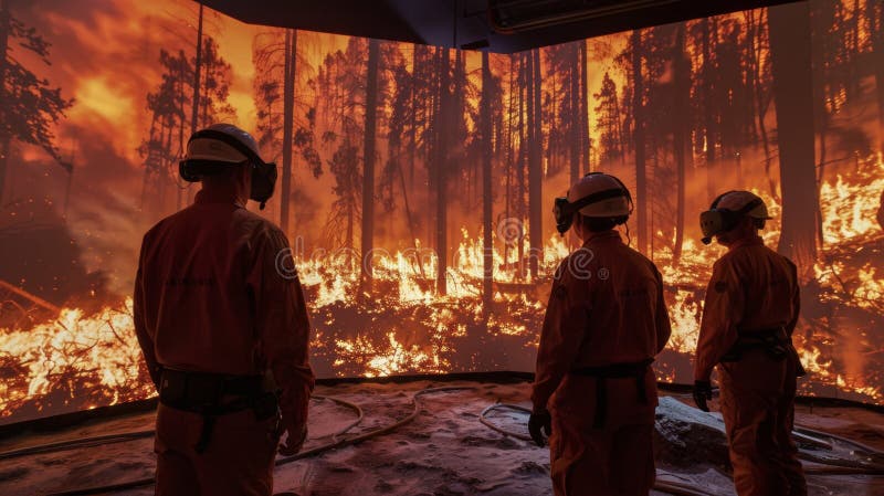 A Simulation of a Forest Fire on a VR Screen As EMS Personnel Practice ...
