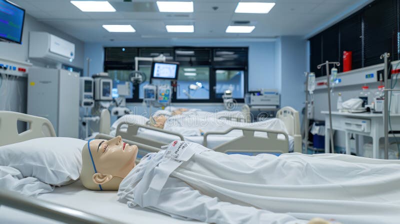 Simulation Labs for Nursing Students To Practice Stock Illustration ...