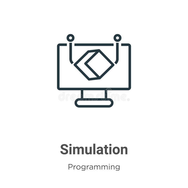 Simulation Outline Vector Icon. Thin Line Black Simulation Icon, Flat Vector Simple Element ...