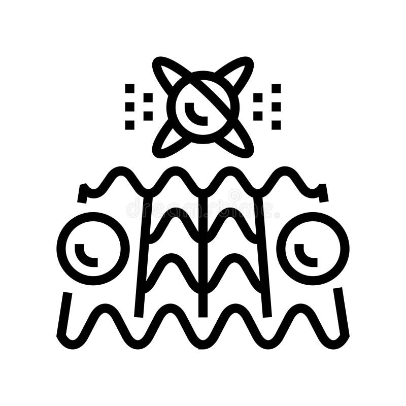 Simulation Quantum Technology Line Icon Vector Illustration Stock ...