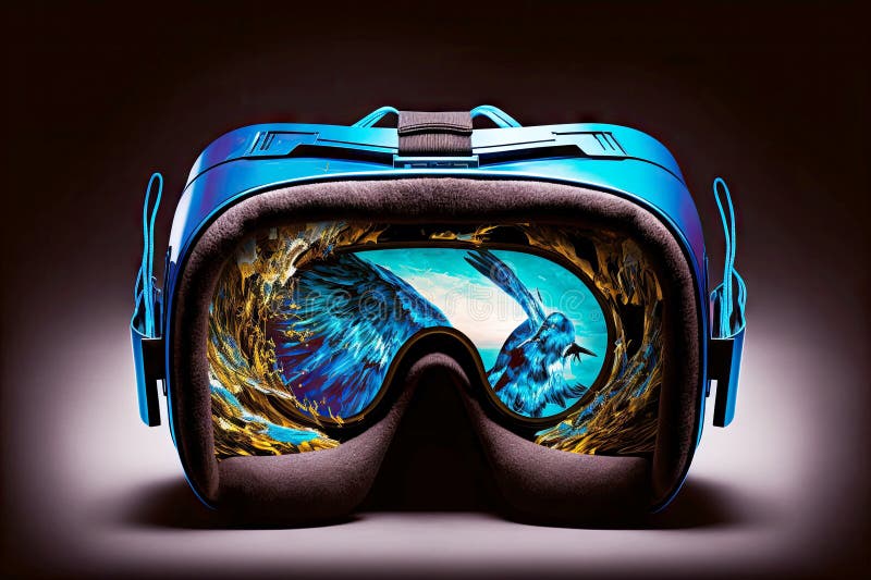 Simulation of Reality in Goggles Vr Headset Stock Illustration ...
