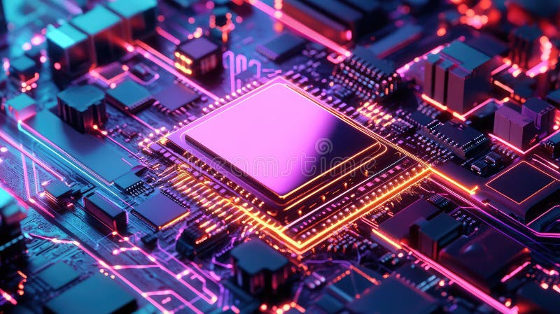 Simulation replicating CPU stock illustration. Illustration of fabrication - 402509277