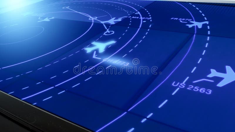 Simulation Screen Showing Various Flights for Transportation and ...