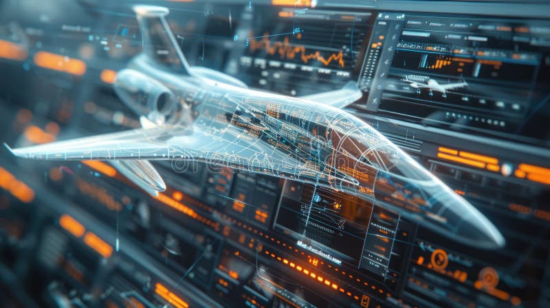 Simulation of the Super Newest Fighter Jet on a Modern Computer Stock ...