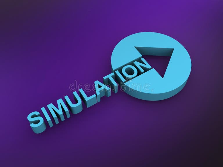 Simulation word on purple stock illustration. Illustration of signage ...