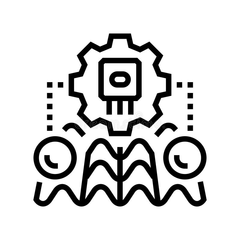 Simulator Quantum Computer Line Icon Vector Illustration Stock Vector ...