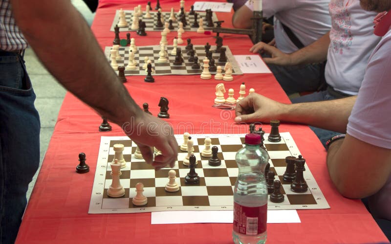 Chess Simultaneous Exhibition Stock Photo - Image of competition ...