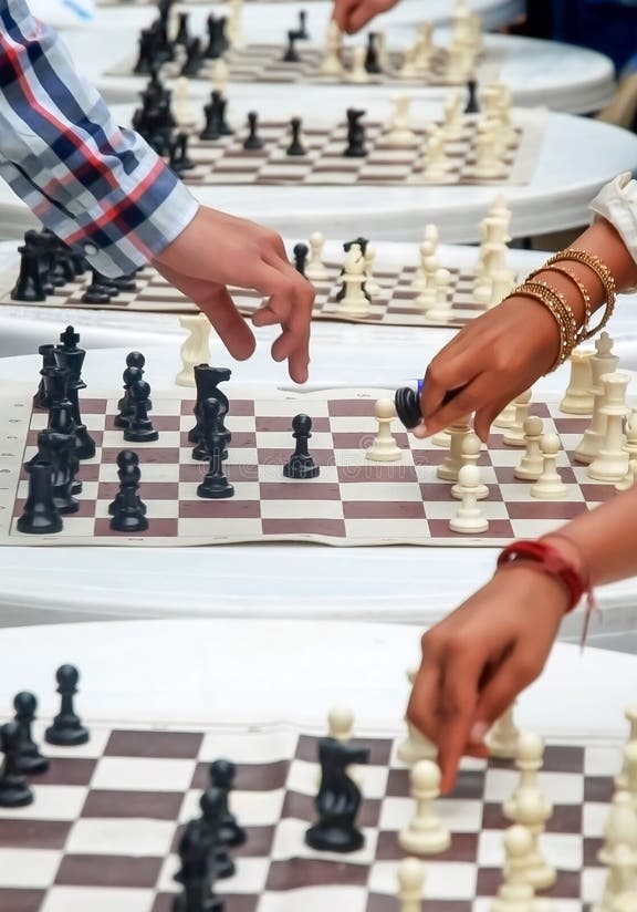 Simultaneous chess game stock image. Image of player - 75816995