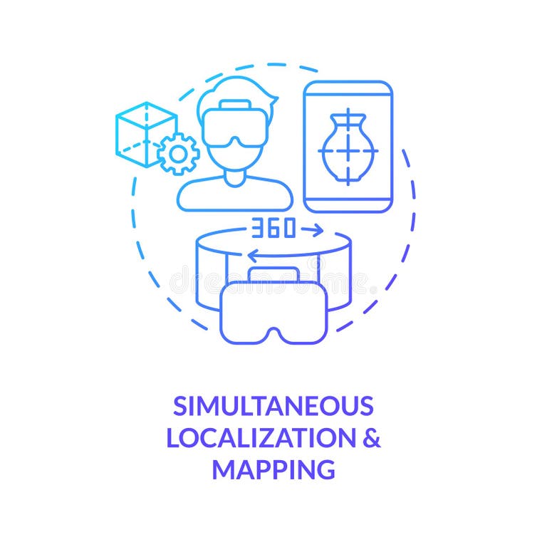 Simultaneous Localization and Mapping Blue Gradient Concept Icon Stock ...