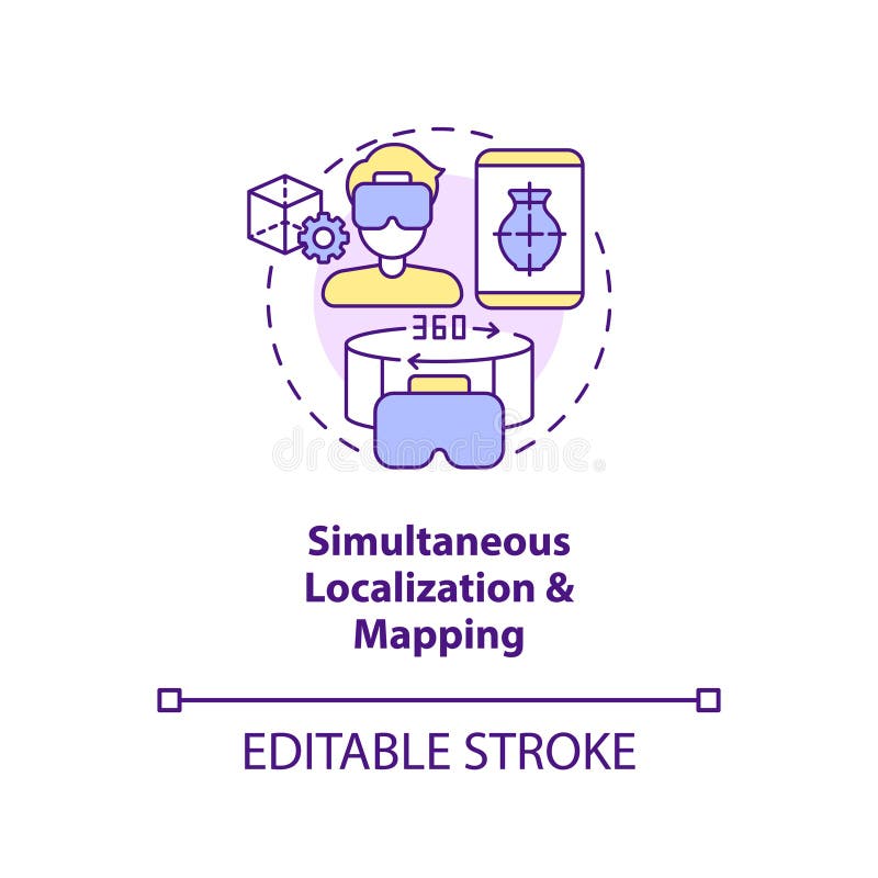Simultaneous Localization and Mapping Concept Icon Stock Vector ...