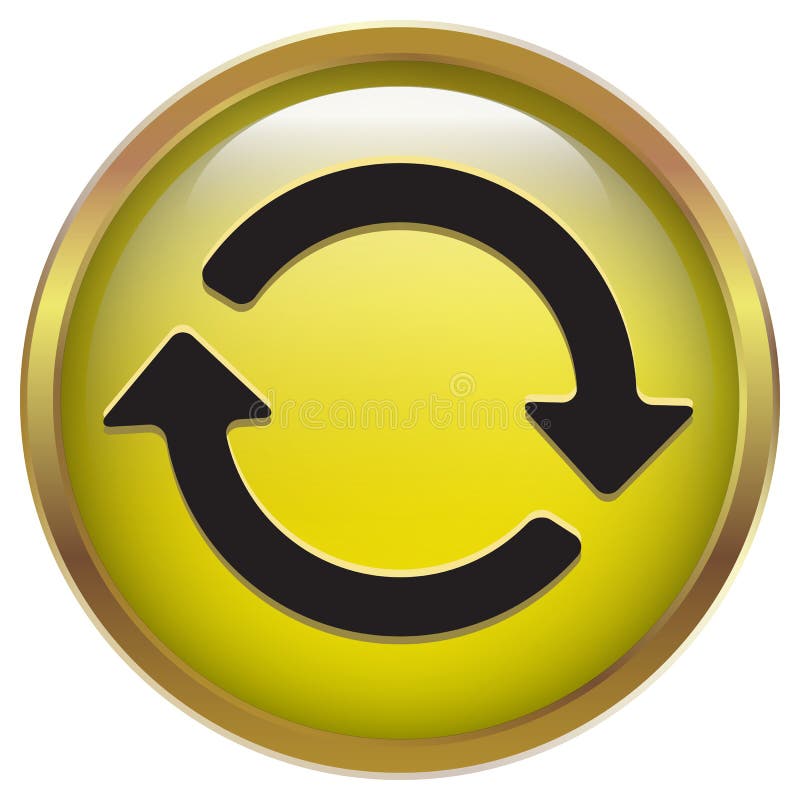 Simultaneously Rotate Icon in Yellow Gold Frame Stock Vector ...