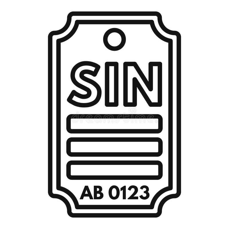 Sin Tag Representing Immoral Act or Offense Stock Illustration ...