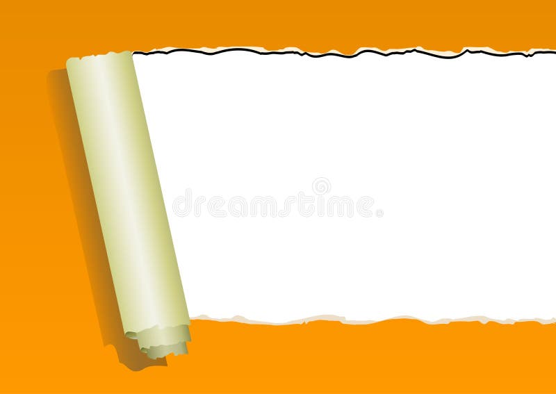 Gescheurd Oranje Behang Op Witte Achtergrond Vector Illustratie ...