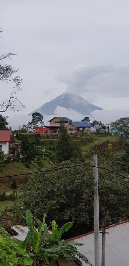 Sinabung Mountain Gundaling Brastagi Indonesia Stock Image - Image of ...