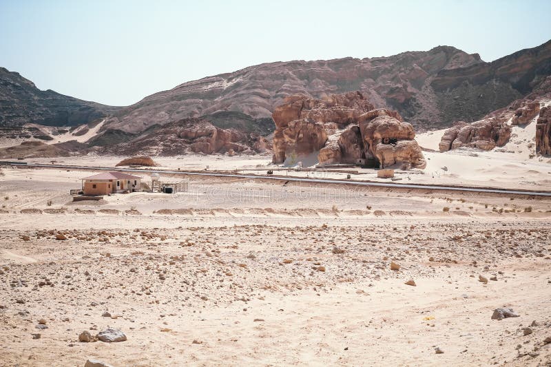 Sinai Peninsula or Sinai. Dahab, Sinai Peninsula, Egypt, Mountains in ...