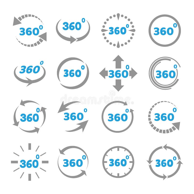 Seta Do Vetor Do Ciclo De 360 Graus Ilustração do Vetor - Ilustração de ...