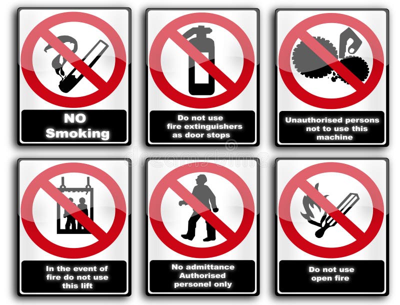 Sinais de aviso ilustração do vetor. Ilustração de vetor - 2817642