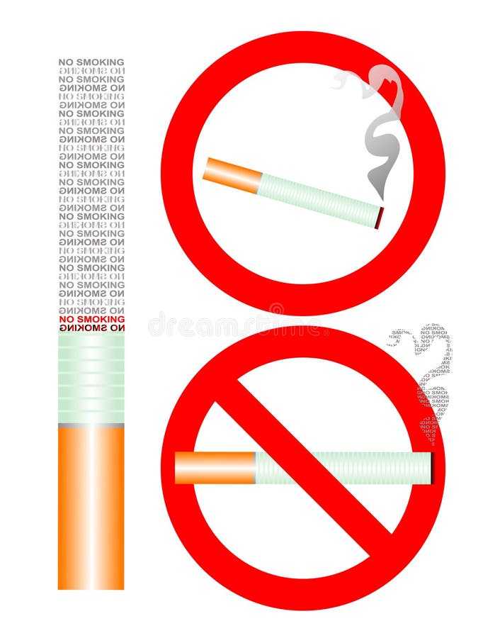 Fumo E Sinais Não Fumadores Ilustração Stock - Ilustração de cigarros ...