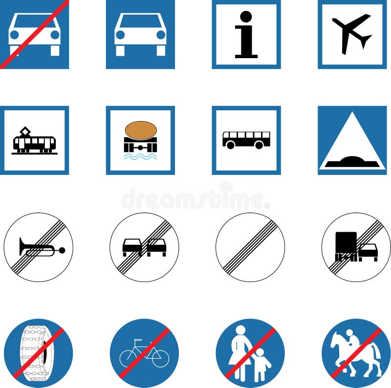 Sinais de tráfego ilustração do vetor. Ilustração de pedestre - 3801322